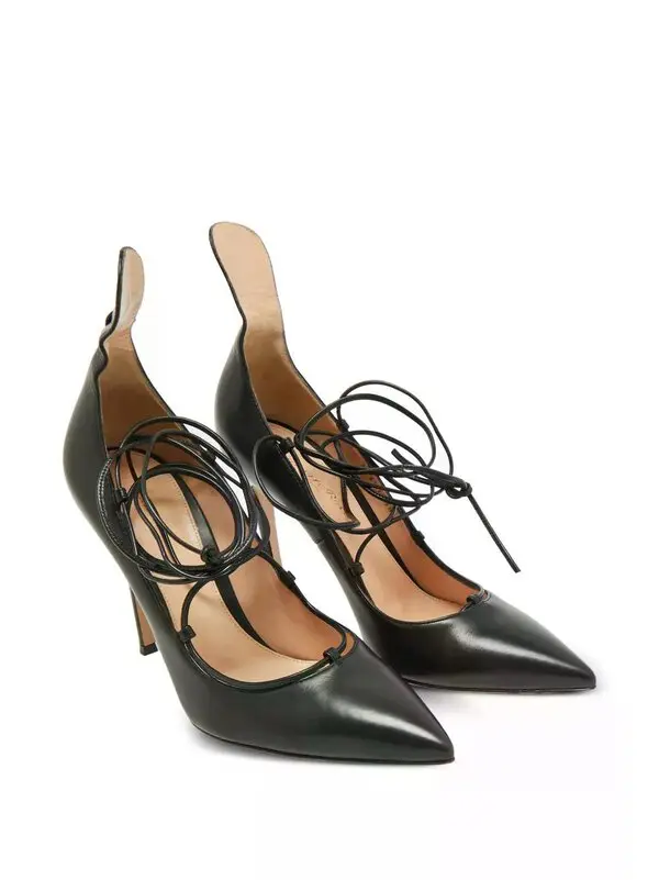 GIANVITO ROSSI Pointed Toe Lace-up Stiletto Heel Pumps