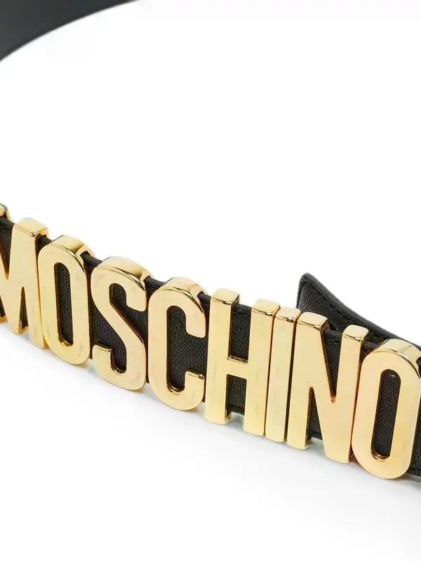 Moschino Classic Logo-plaque Leather Belt