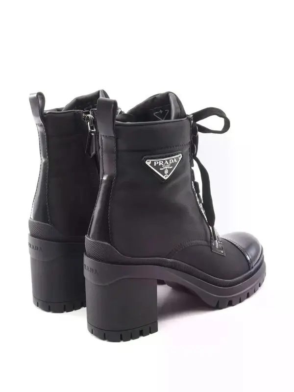 Prada Re-nylon Triangle-logo Block Heel Boots