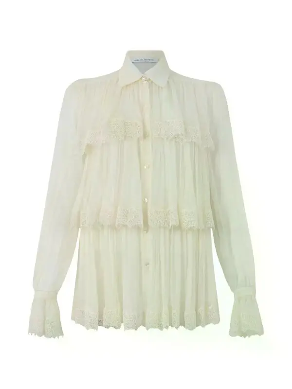 Alberta Ferretti High-neck Silk Blouse