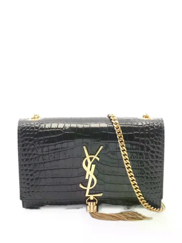 Saint Laurent 2010s Kate Croc-embossed Shoulder Bag