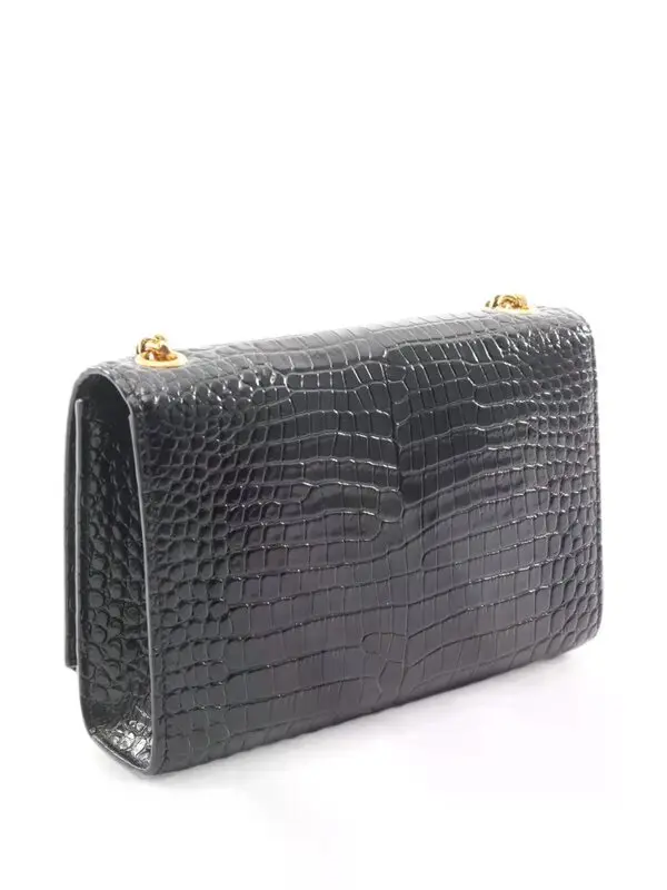 Saint Laurent 2010s Kate Croc-embossed Shoulder Bag