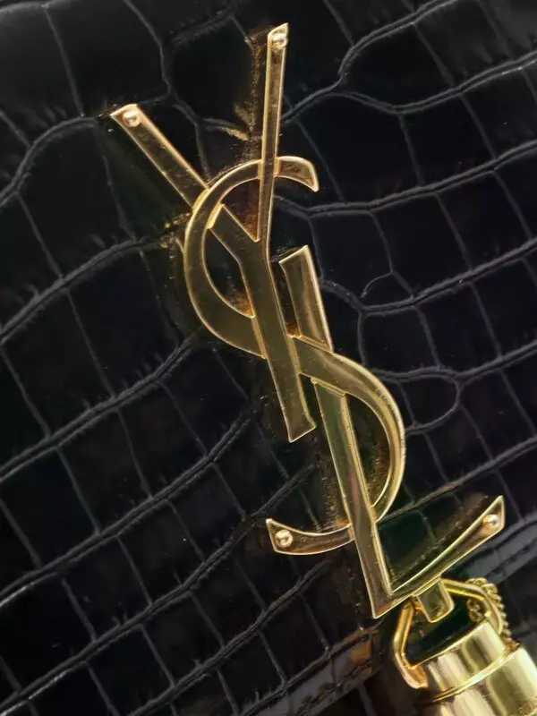 Saint Laurent 2010s Kate Croc-embossed Shoulder Bag