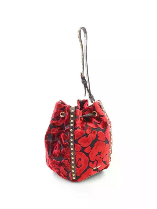 Prada 2010s Floral-print Studded Handbag