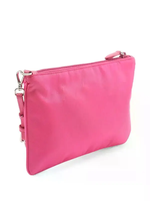 Prada Tessuto Logo Plate Pouch