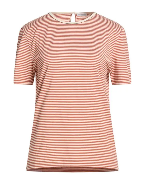 Brunello Cucinelli Striped Cotton Jersey T-shirt - Tan