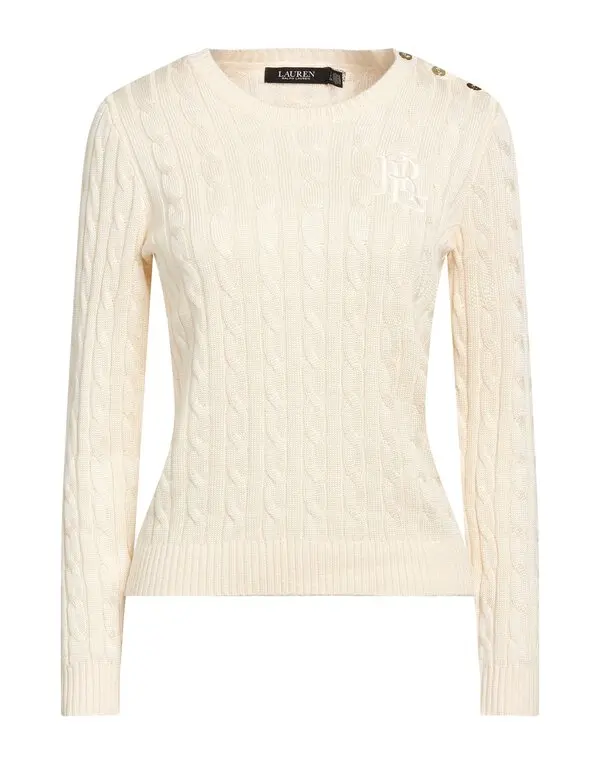 Ralph Lauren Cotton Viscose Cable-knit Crewneck Sweater - Cream