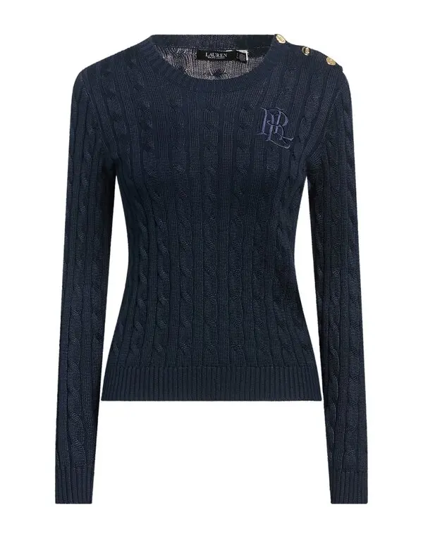 Ralph Lauren Cotton Viscose Cable-knit Crewneck Sweater - Navy