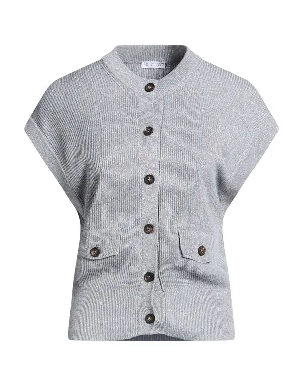 Brunello Cucinelli Light Cotton, Viscose, And Metallic Polyester Cardigan