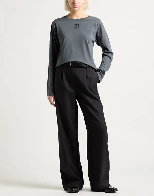 Sandro Long Sleeve Cotton T-shirt - Grey