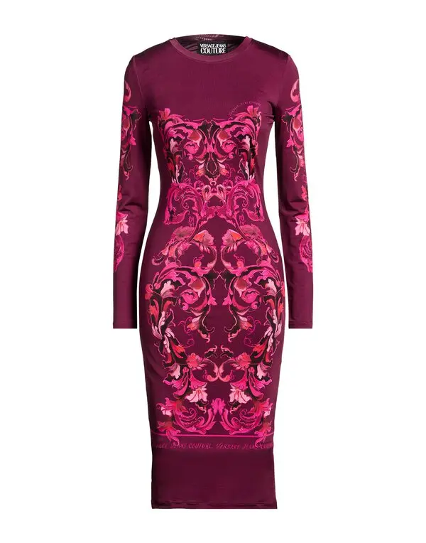 Versace Bodycon Midi Dress With Signature Print