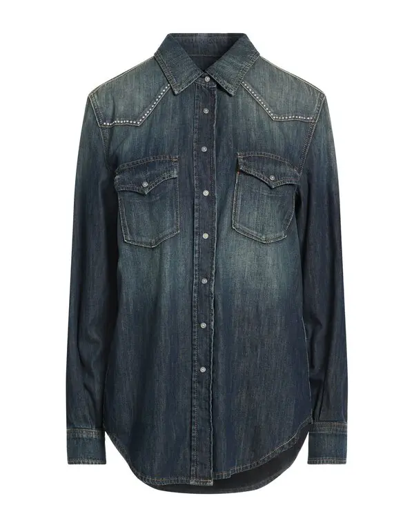 DONDUP Denim Shirt With Stud Embellishments