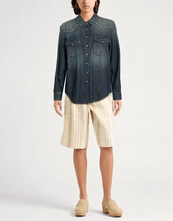 DONDUP Denim Shirt With Stud Embellishments
