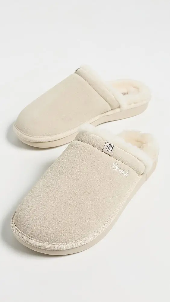 BRUNCH Essential Suede Shearling Slippers