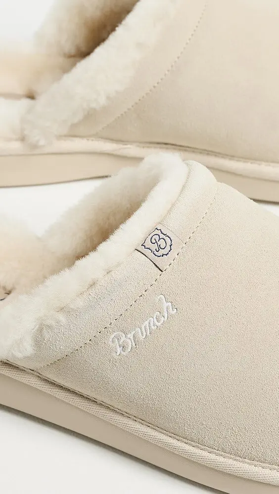 BRUNCH Essential Suede Shearling Slippers