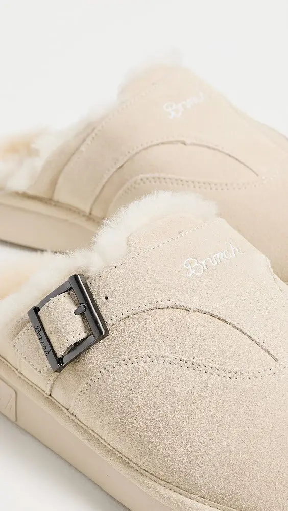BRUNCH Amour Suede Shearling Slippers