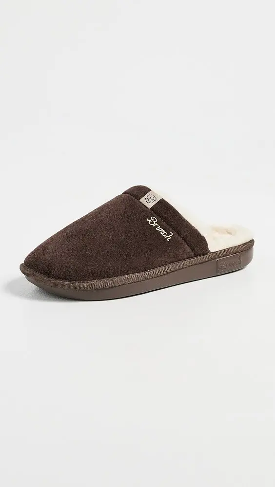 BRUNCH Essential Suede Shearling Slippers