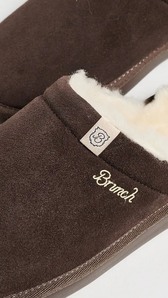 BRUNCH Essential Suede Shearling Slippers