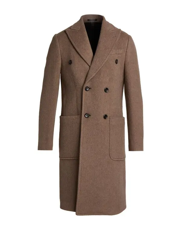 Emporio Armani Coat Taupe Size Wool, Polyamide, Alpaca Wool