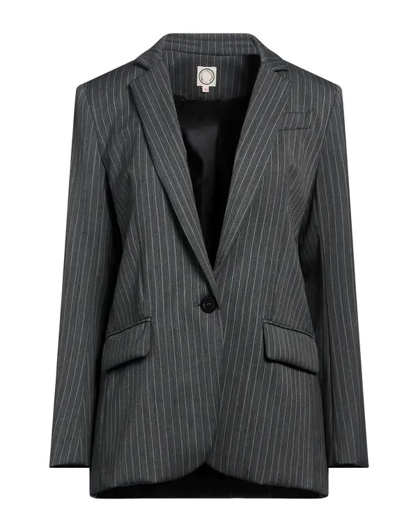 INES DE LA FRESSANGE PARIS Blazer Size Polyester, Virgin Wool, Elastane