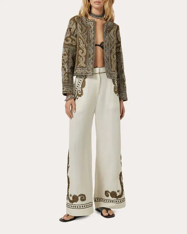 SCARLETT POPPIES Timme Embellished Twill Jacket