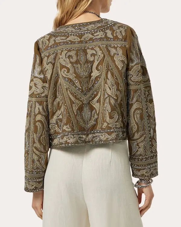 SCARLETT POPPIES Timme Embellished Twill Jacket