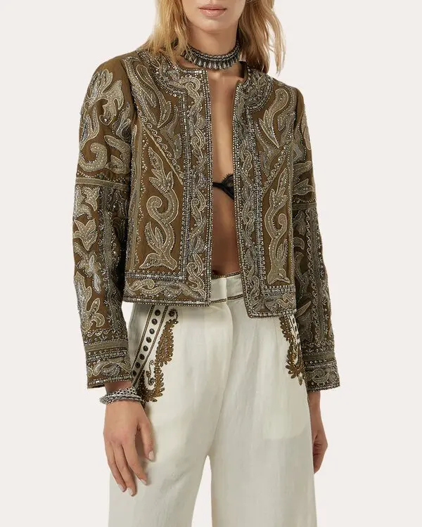 SCARLETT POPPIES Timme Embellished Twill Jacket