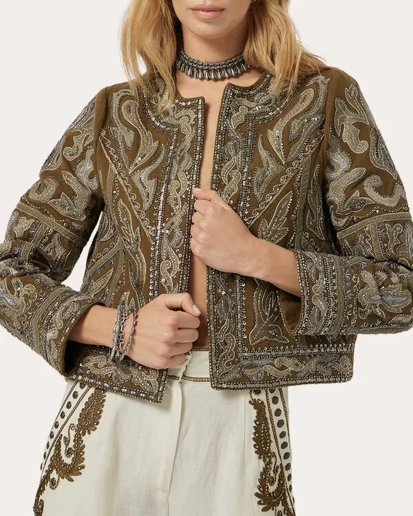 SCARLETT POPPIES Timme Embellished Twill Jacket
