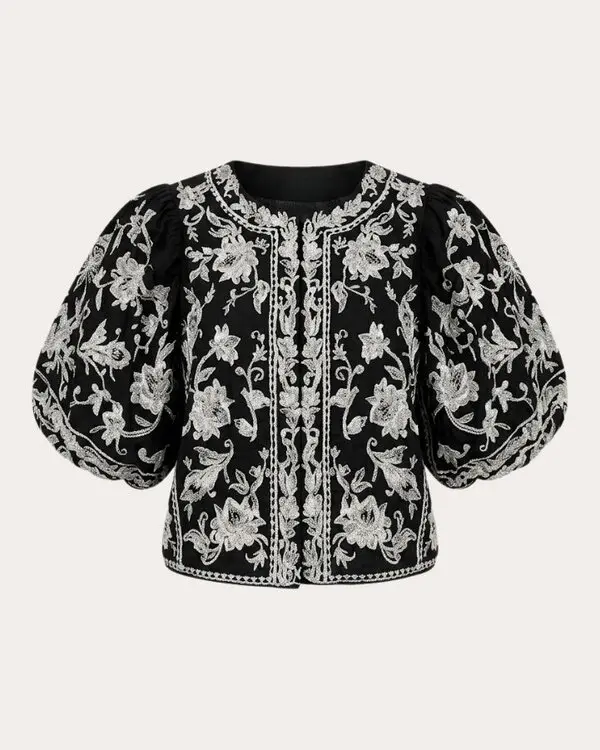 SCARLETT POPPIES A Century Ago Embroidered Floral Jacket