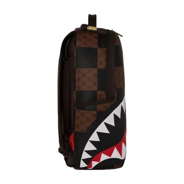 SPRAYGROUND That Big Check Shark Backpack 'brown Black