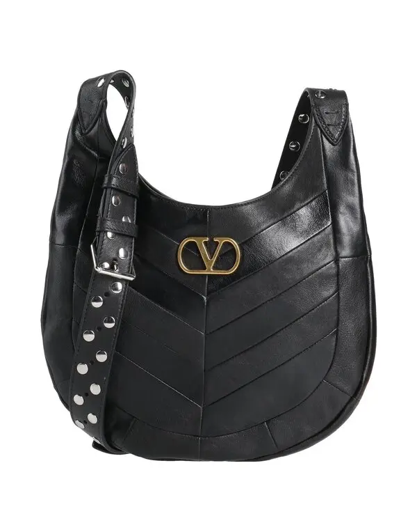 Valentino Garavani Leather Hobo Bag With Studs - Black