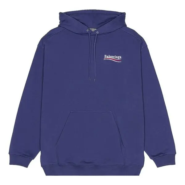 Balenciaga Political Campaign Hoodie Medium Fit - Blue