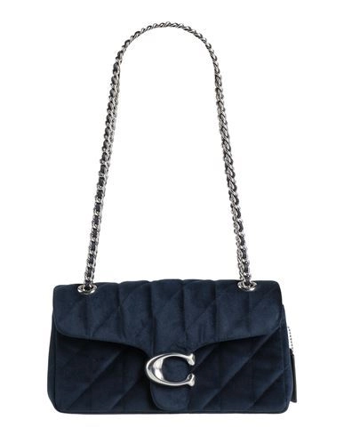 COACH Shoulder Bag Textile Fibers, Leather - Navy