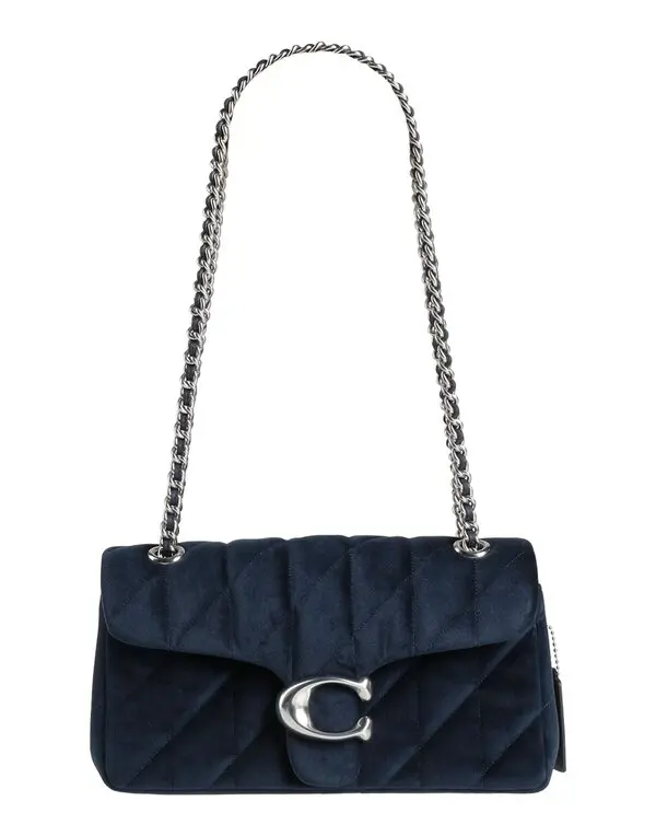 COACH Shoulder Bag Textile Fibers, Leather - Navy