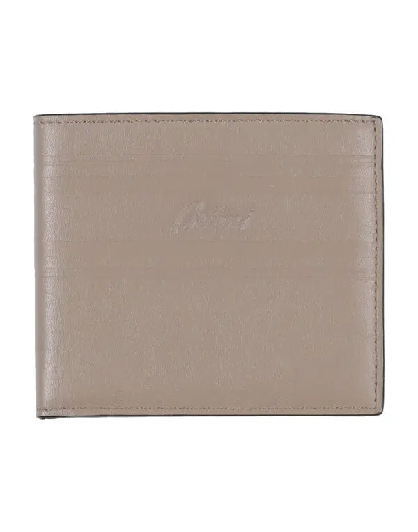 Brioni Wallet Charcoal Leather - Grey