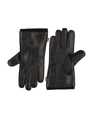 Paul & Shark Gloves Size Ovine Leather, Cashmere - Black