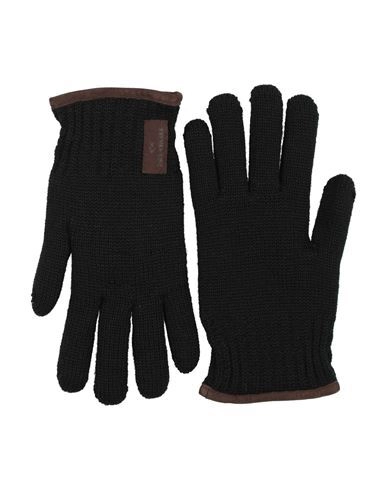 Paul & Shark Virgin Wool And Lambskin Gloves - Black
