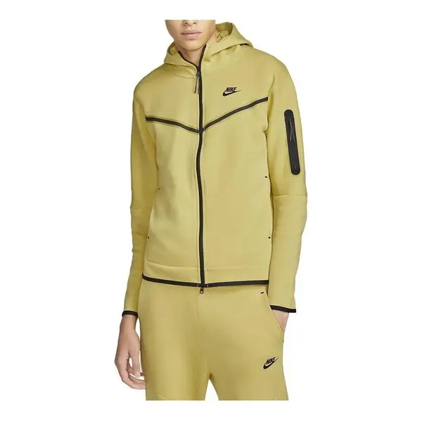 Nike Tech Fleece Full-zip Hoodie 'saturn Gold - Saturn Gold/black