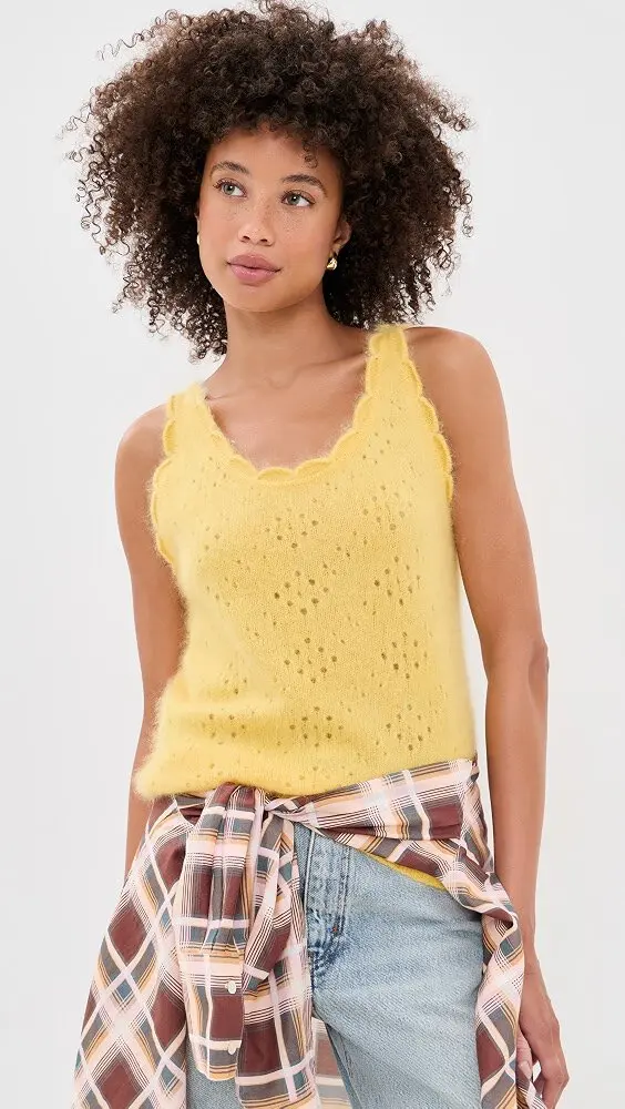FRAME The Cashmere Blend Airy Tank - Marigold