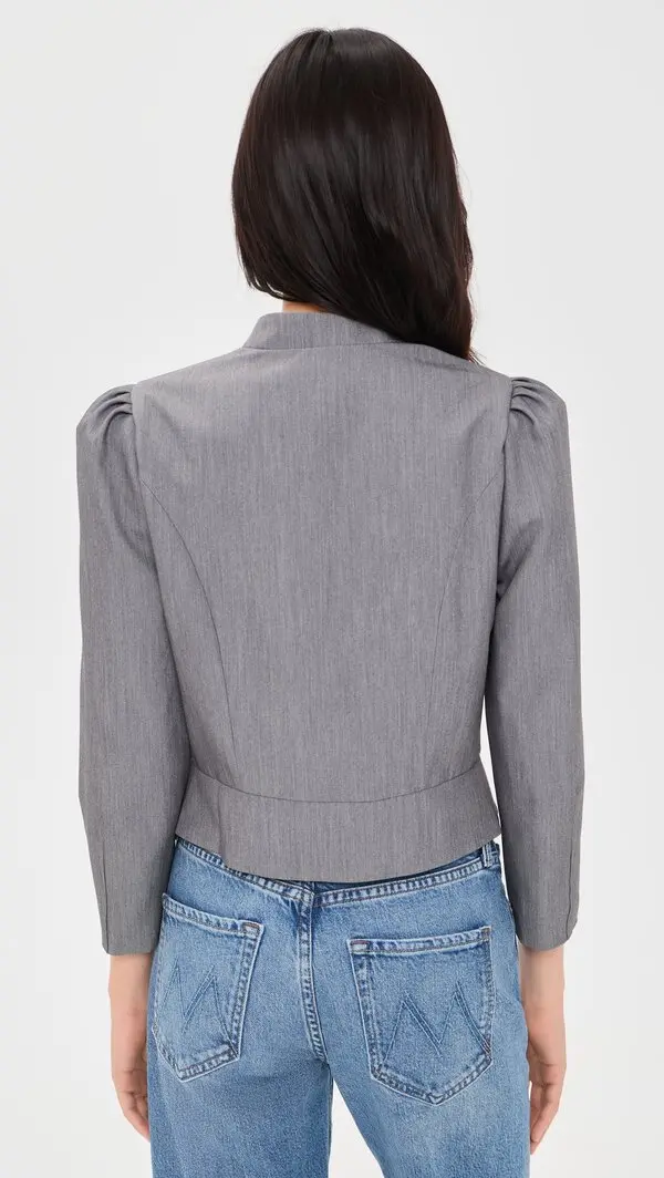 WAYF Kaelani Jacket With Padded Shoulders And Mock Neck