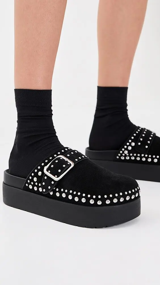 Free People Cayatana Suede Studded Mules