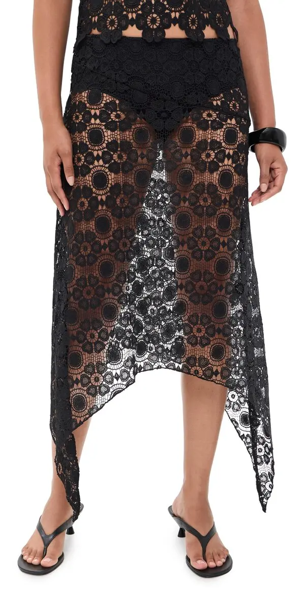 Lioness Trophy Midi Skirt - Noir