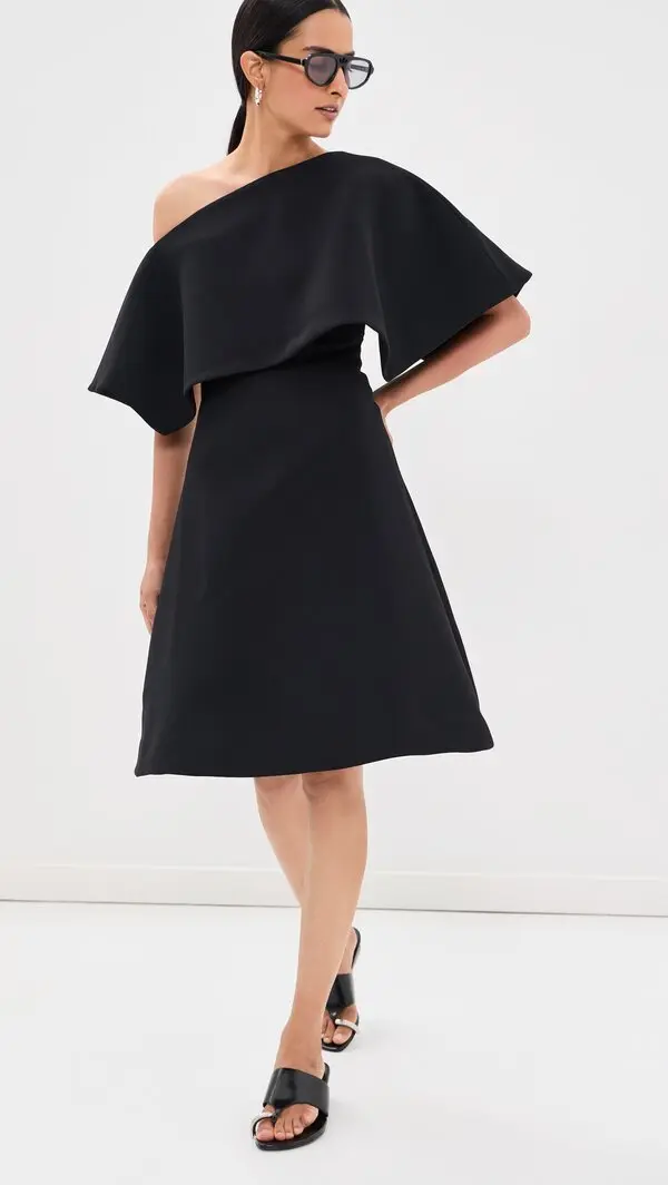 A.W.A.K.E. Mode Big Collar Dress - Black