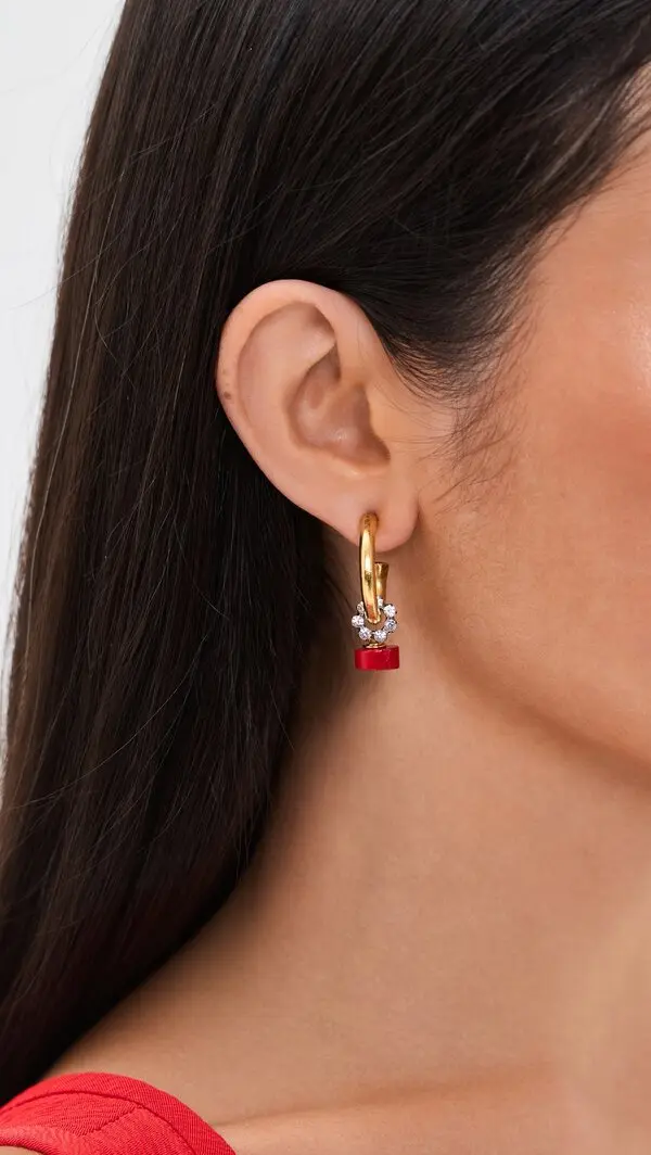 ELIZABETH COLE Effie Earrings With Carnelian And Cubic Zirconia