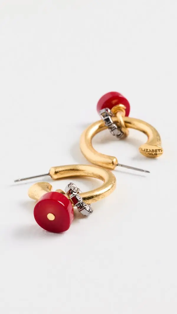 ELIZABETH COLE Effie Earrings With Carnelian And Cubic Zirconia