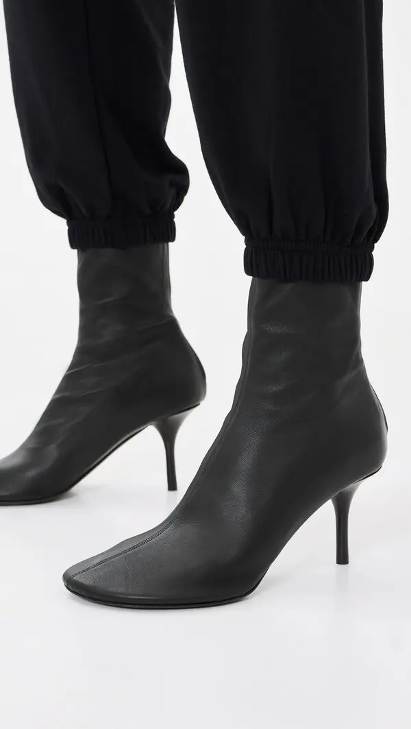 Acne Studios Stretch Leather Ankle Boots - Black