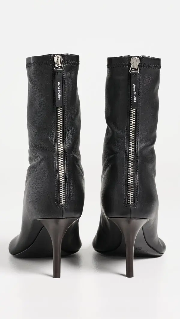 Acne Studios Stretch Leather Ankle Boots - Black