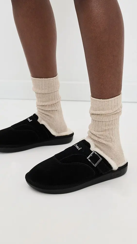 BRUNCH Amour Suede Shearling Slippers