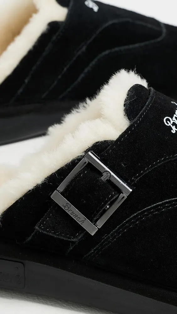 BRUNCH Amour Suede Shearling Slippers