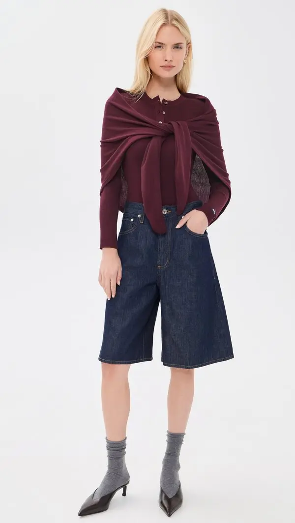 Sea Jane Merino Wool Henley Sweater With Matching Shawl